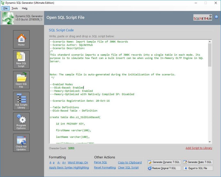 Dynamic Sql Generator Convert Static Sql Server Scripts To Dynamic