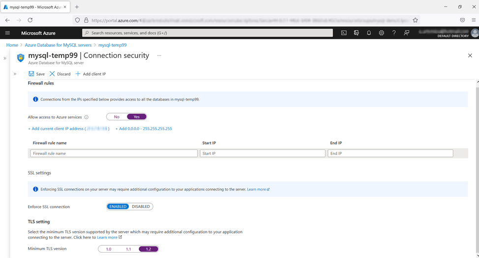 Azure Database For Mysql Firewall Rules And Connection Security Sqlnethub